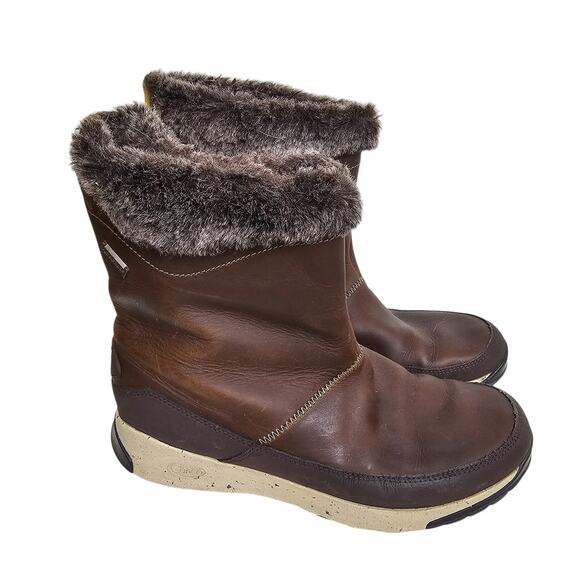 Chaco | Shoes | Chaco Boots Women 85 Brown Leather Boots Winter Boots ...